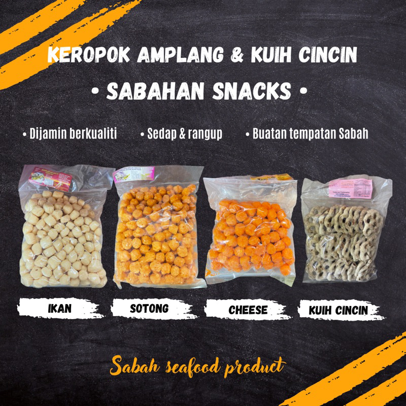 Keropok AMPLANG & KUIH RABIATUL SABAH RING (FISH/OTONG/CHEESE/PANDAN ...