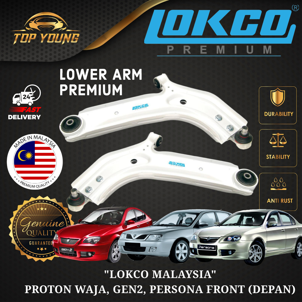 LOKCO PREMIUM PROTON WAJA GEN2 PERSONA FRONT (DEPAN) LOWER ARM SUSPENSION ARM QUALITY LOCAL ...