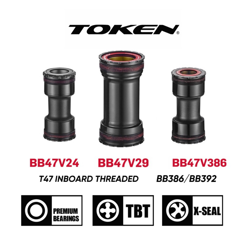 TOKEN BB BOTTOM BRACKET T47 INBOARD THREADED SHIMANO BB47V24/ BB47V386 ...