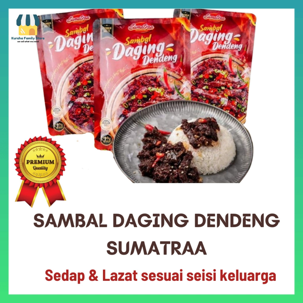SAMBAL Daging Dendeng Sumatraa 100g to Eat Meal Beef Jerky Sambal ...