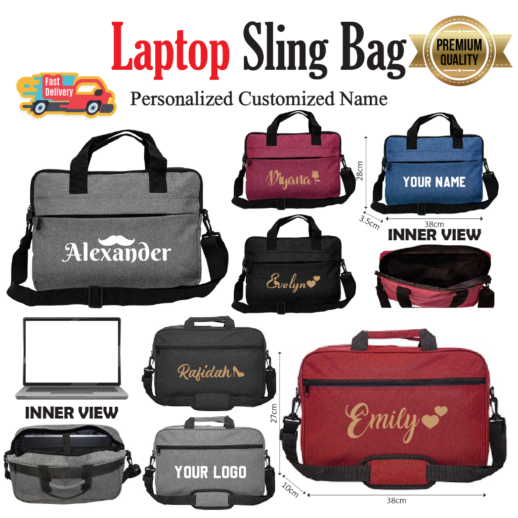 Personalized Customized Name Laptop Sling Bag Laptop Bag Working Bag ...