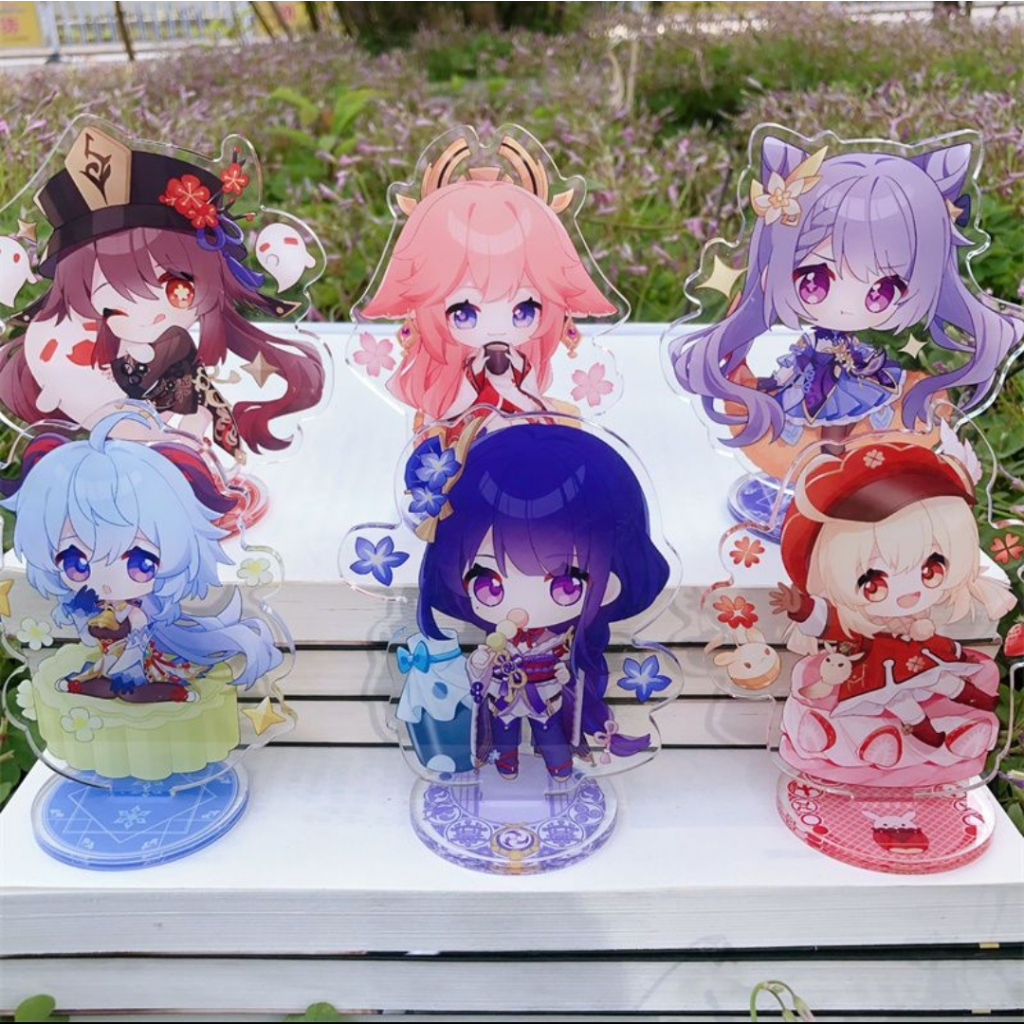 Genshin Impact Characters Acrylic 10cm Stand Standee Raiden Klee Ayaka ...