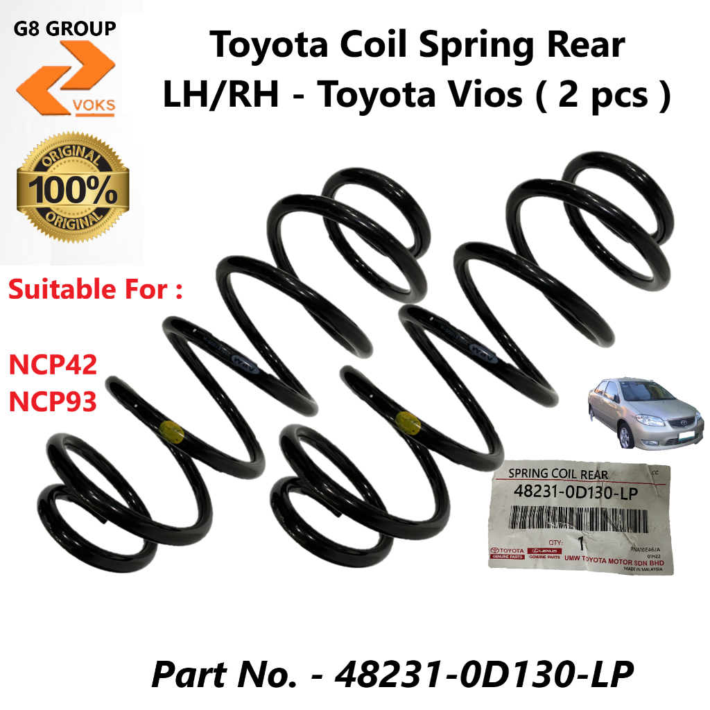 Toyota Coil Spring Rear LH/RH - Toyota Vios ( 2 PCS ) ( 48231-0D130-LP ...