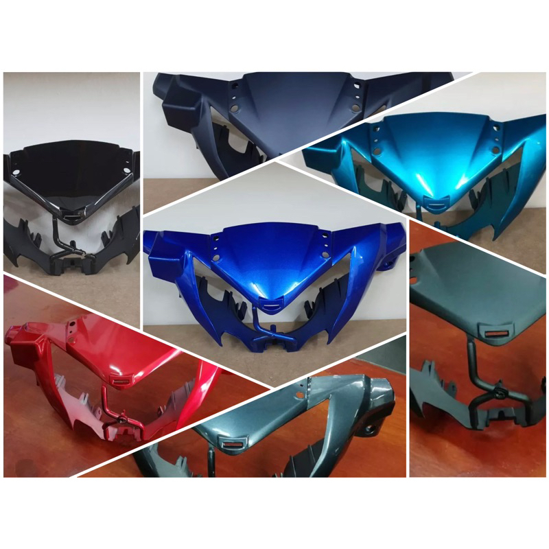 OEM LC135 V4 V5 V6 V7 Cover Upper Head Lamp Kepala Matt Black Cyan CM6 ...