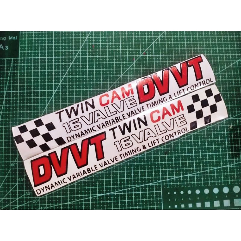 STICKER DVVT TWIN CAM 16 VALVE (1 PAIR ) / CAR STICKER PERODUA MYVI AXIA VIVA BEZZA ALZA vinyl ...