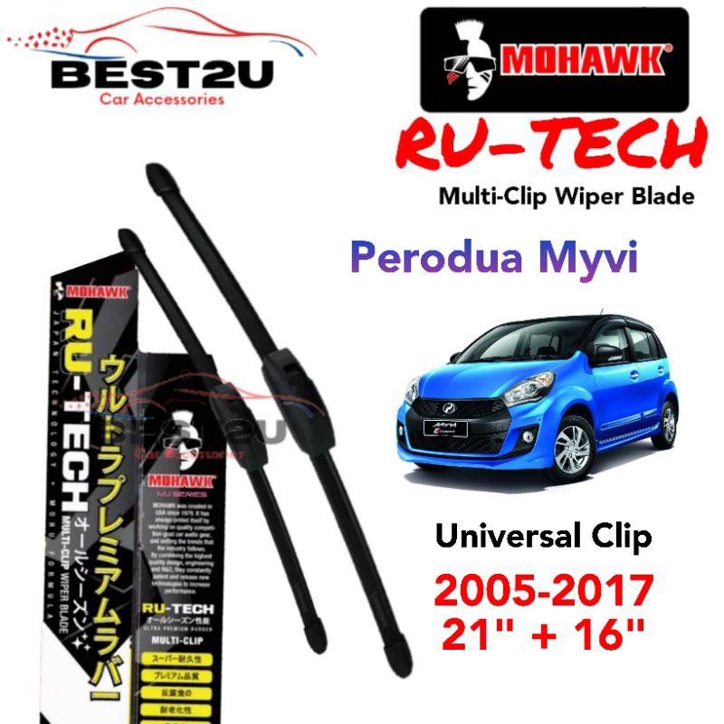 MOHAWK MJ Series Perodua Myvi 2005-2017 21"+16" RU-TECH Ultra Premium ...
