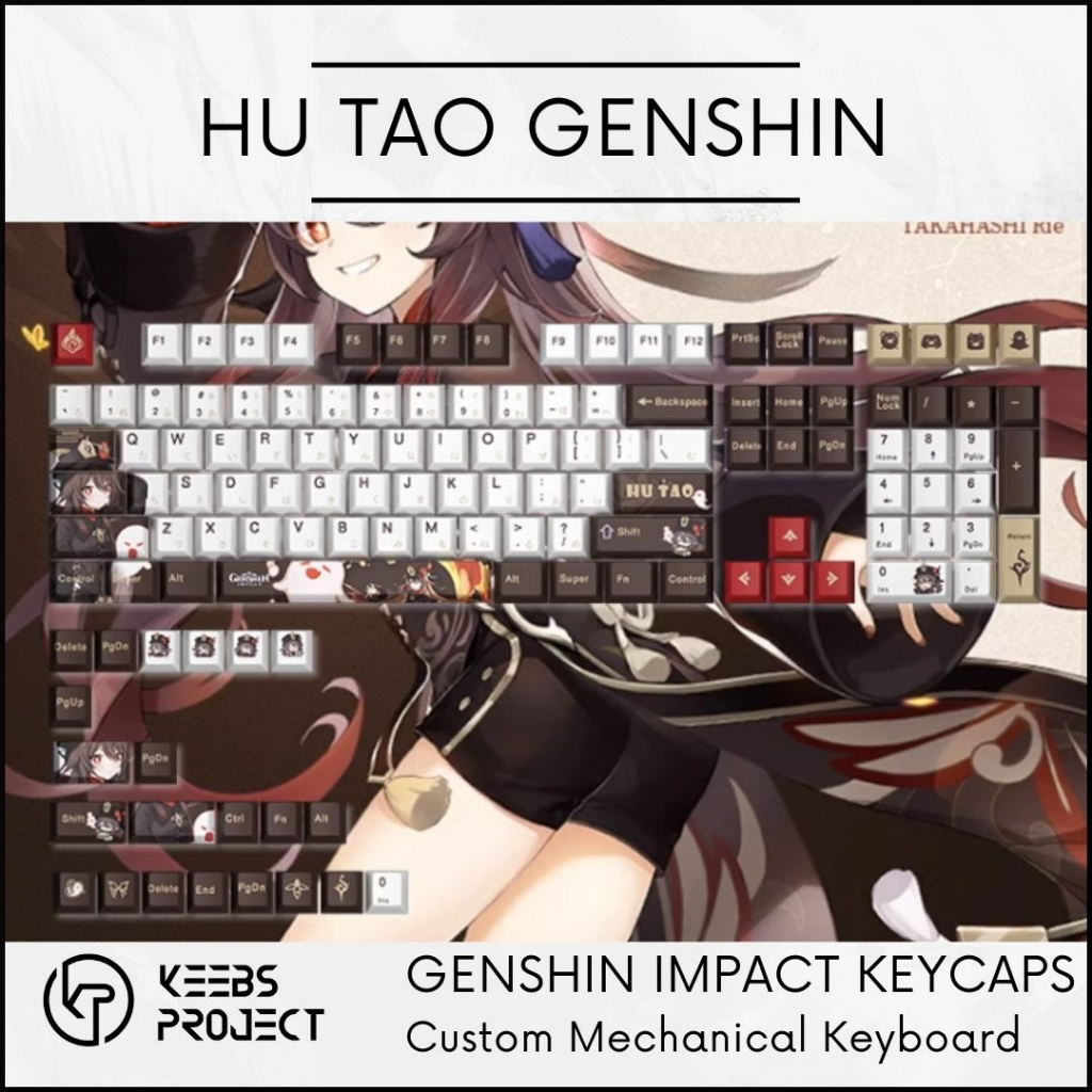 Genshin Impact HUTAO PBT Keycap Set for Mechanical Keyboard Gaming ...