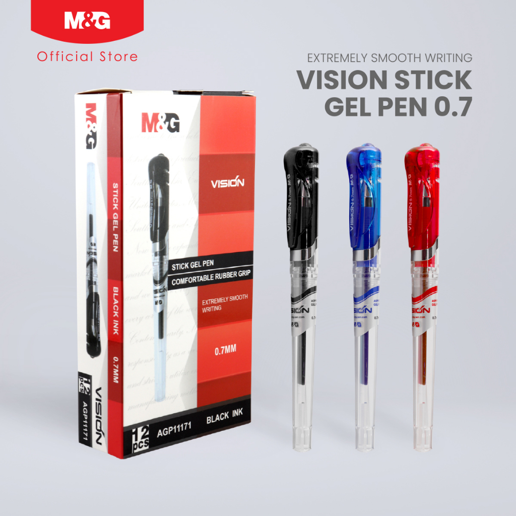 M&G Vision 0.7mm Gel Pen – 3 Colors Very Smooth Writing Super Soft ...