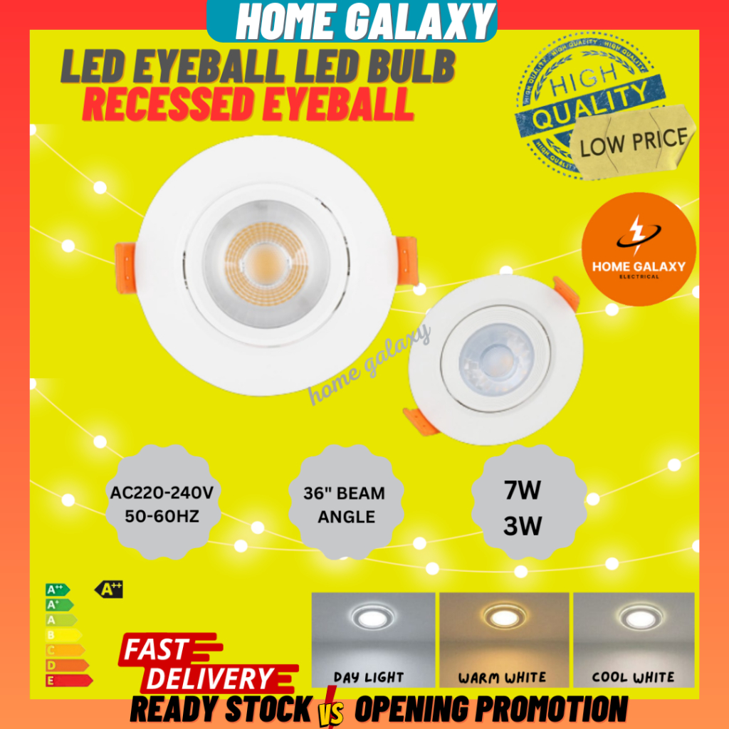LED Recessed Eyeball Spotlight 3W 7W Downlight Home Lighting Room ...