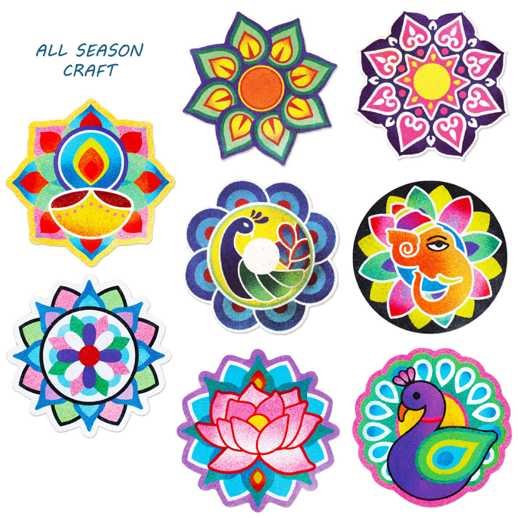 Sand Art Rangoli Board Kit Deepavali Celebration Family fun time kid ...