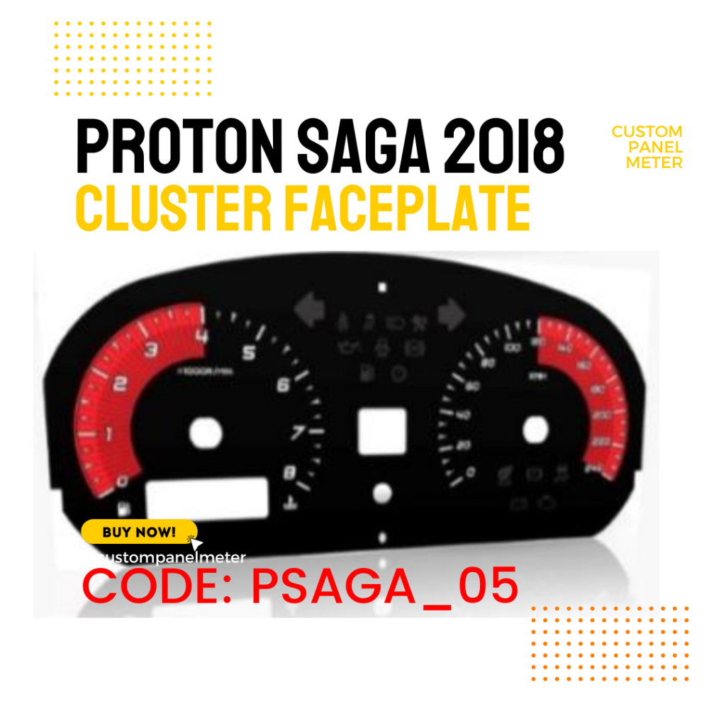 PROTON SAGA " BLM, FLX 240KMH " CLUSTER FACE PLATE PANEL METER ...