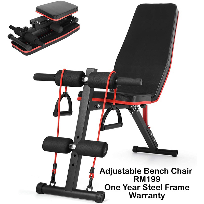 Adjustable Gym Weight Bench Press Chair - Foldable Sit Up Dumbbell ...