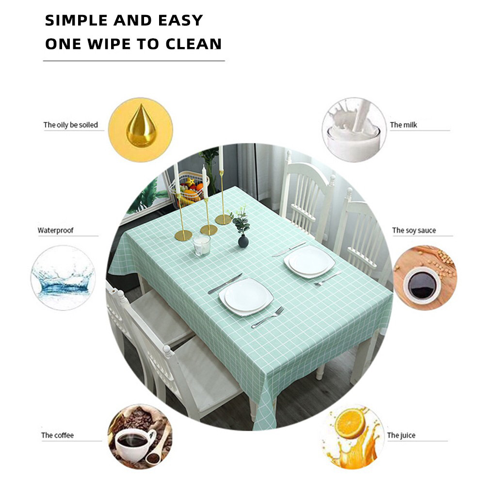 Table Cloth Waterproof Plastic Table Cover Oilproof Tablecloth Kitchen ...