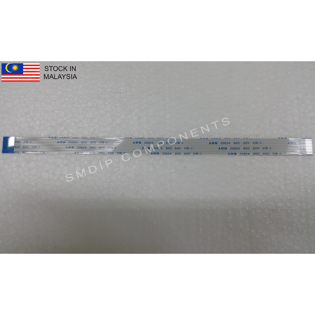 FFC / FPC Cable, 10-pin, 1.0mm Pitch, Reverse Sided Contacts, 20cm ...