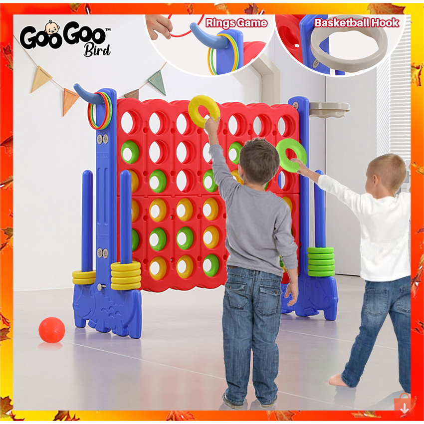GOOGOO BIRD Giant Size 4 Shots In A Row Jumbo Game Children Educational ...