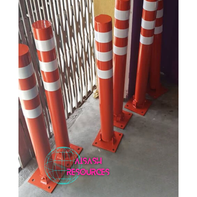 AisAsh Collapsible/alAdjustable Metal Bollard (Round type) - Parking ...