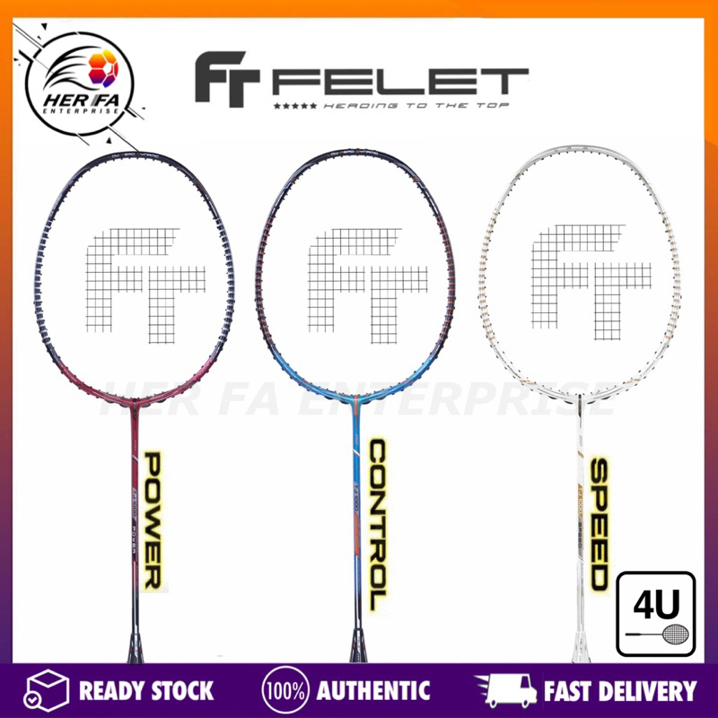 FELET TJ-1000 POWER / CONTROL / SPEED Badminton Racquet 4U Max Tension ...