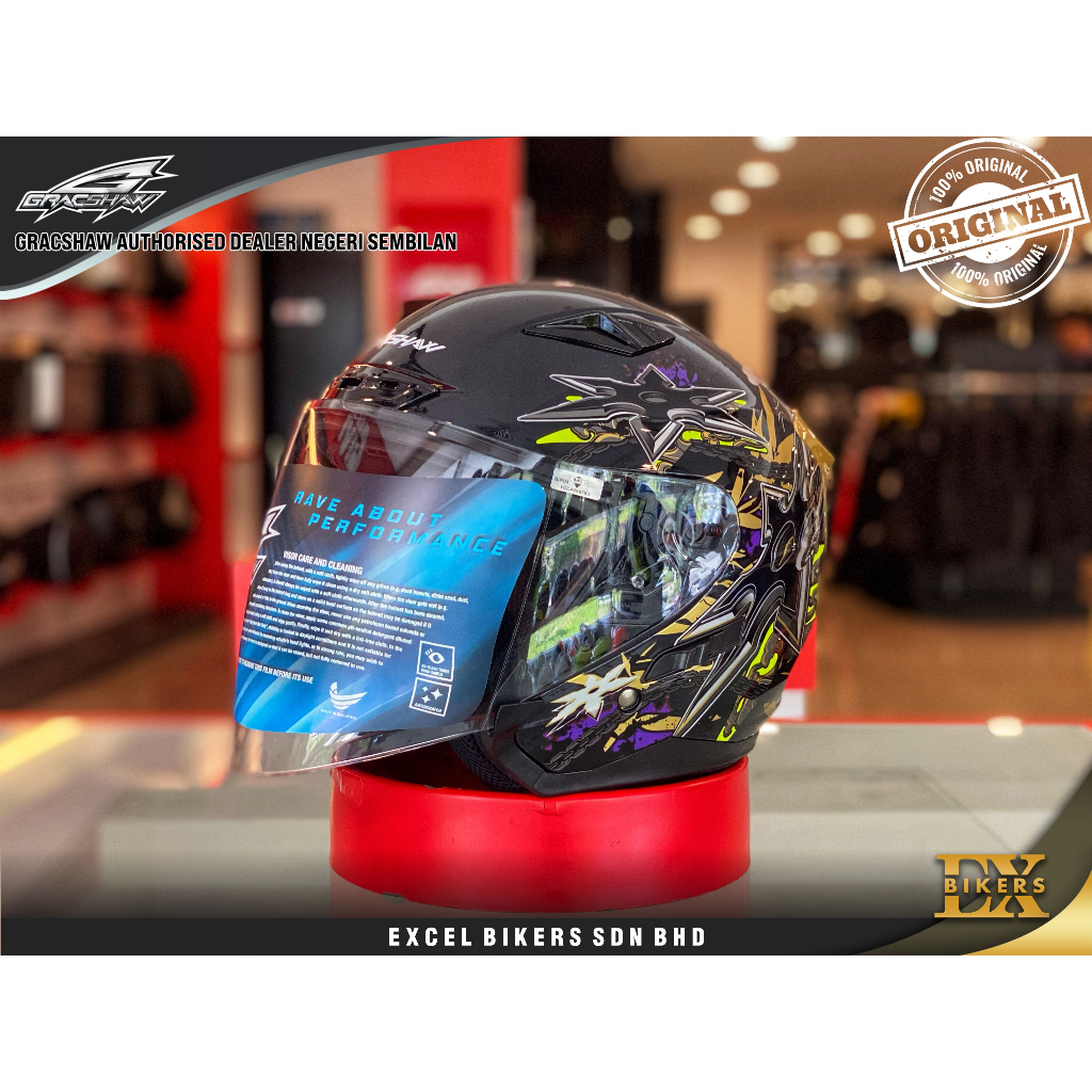 GRACSHAW HELMET GENNEX G535 DOUBLE VISOR HELMET KARASU(JAPAN SERIES ...