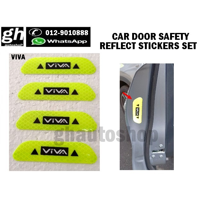 Car doors part safety reflect stickers set with Viva / Perodua ...