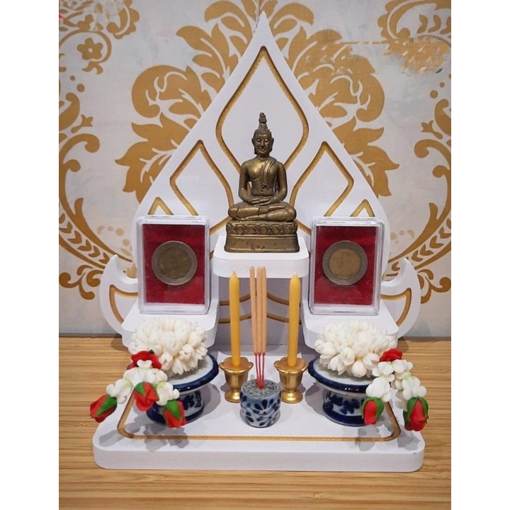 T Thailand White Phnom Penh Lotus Shelf Small Altar Table Amulet Table ...