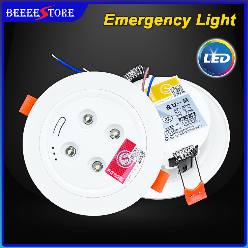 3W LED Emergency Light Spotlight Recessed Self-Contained Emergency ...