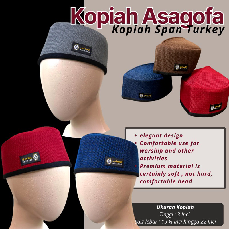 Kopiah Songkok asagof Turkey Peci Turkey Soft fabric There are sizes ...