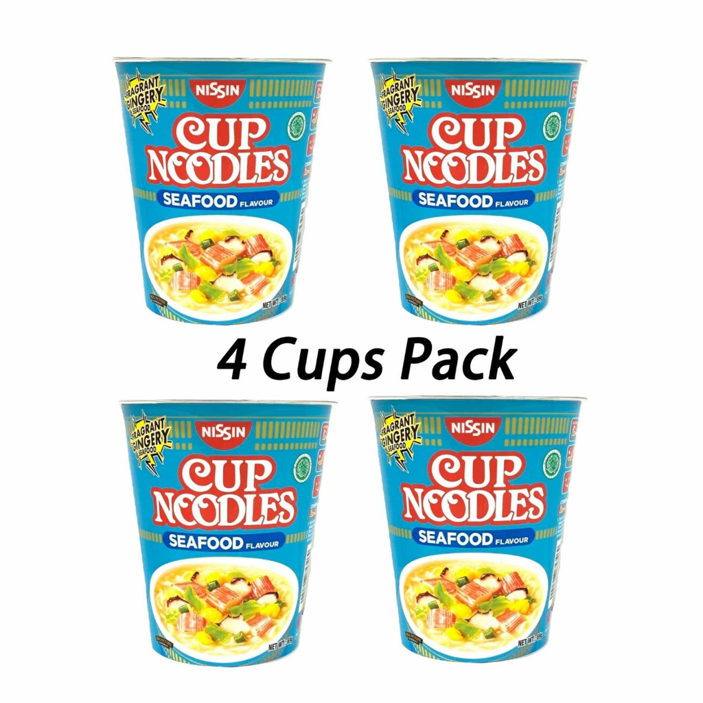 Nissin Cup Noodles - Seafood (HALAL) 69G (Bundle of 4 Cups) | Shopee ...