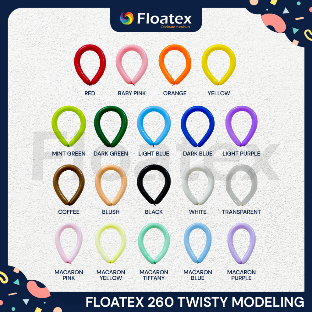 Floatex 260 Twisty Magic Latex Balloon Long Shape Latex Balloon Twist ...