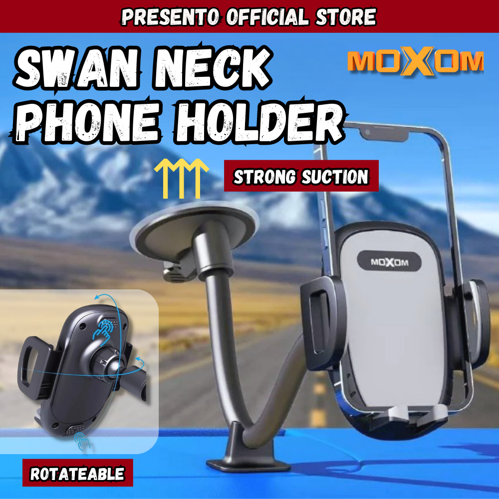 MOXOM Swan Neck Mount Phone Car Holder Stand 360 Adjustable Angle ...