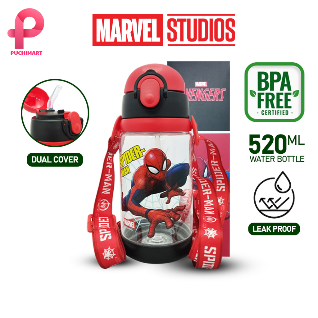 KIDS WATER BOTTLE SPIDERMAN 520ml BPA FREE LEAK PROOF BOTOL AIR KANAK ...