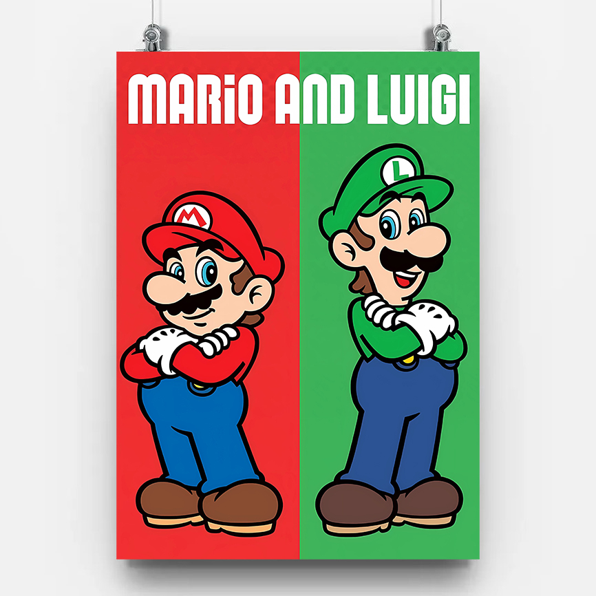 Mario & Luigi A3 Poster & A3 Frame Wall Decoration | Shopee Philippines