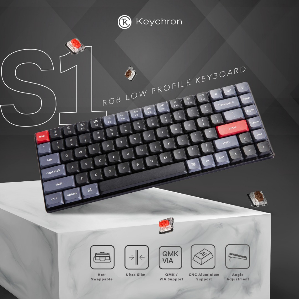 Keychron S1 RGB Low Profile Mechanical Keyboard (Hot-Swappable) [2 ...