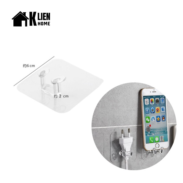 Transparent Power Socket Holder WIth Sticker Bracket 透明电源插座无痕贴支架挂钩 ...