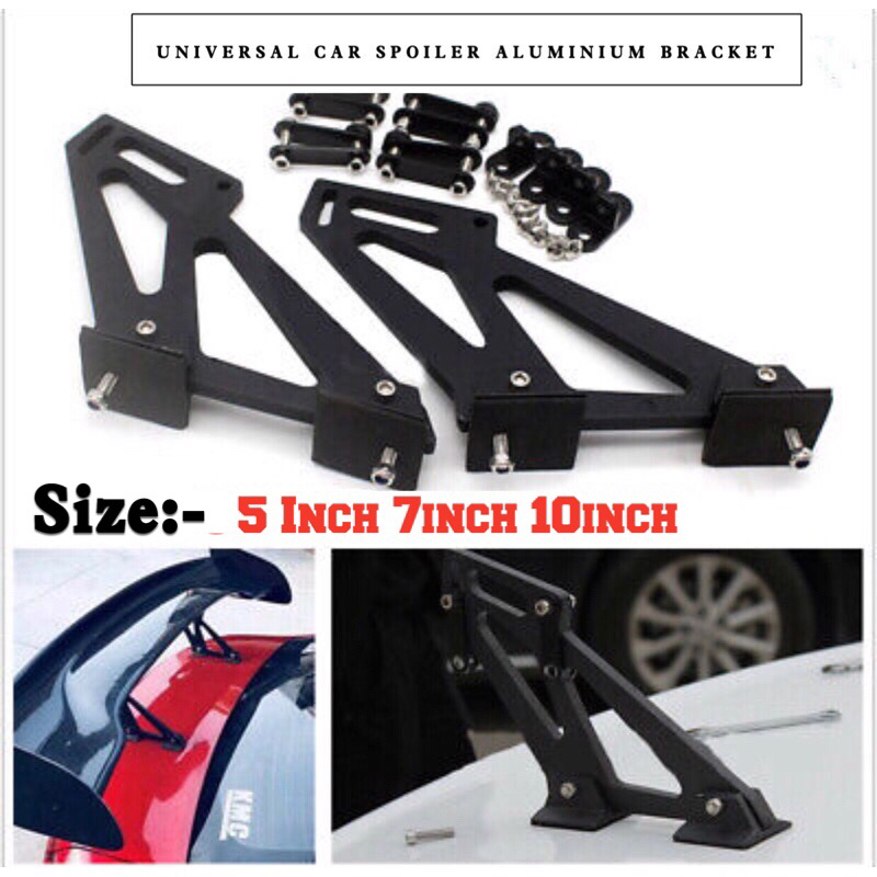 Universal Car Gt Wing Spoiler Bracket 5" 7 " 10 " Mount Stand Kit Alloy ...