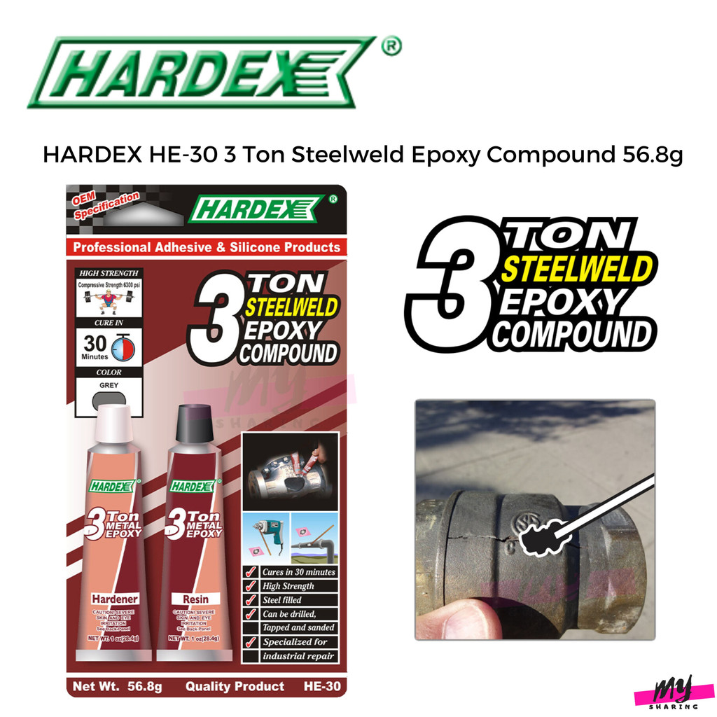 HARDEX HE-30 3 Ton Steelweld Epoxy Compound 56.8g | Shopee Philippines