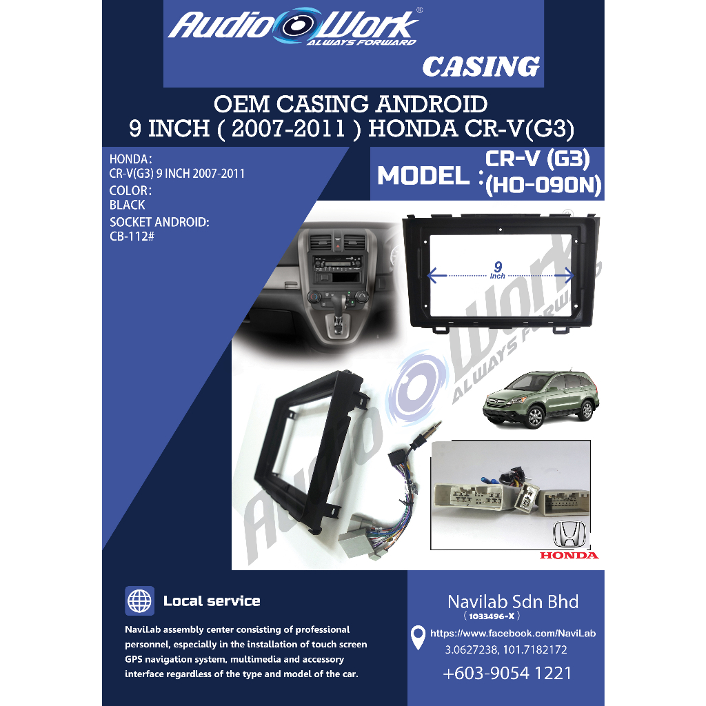 Honda CRV G3 2007-2011 9 Inch Android Player Casing (Black) | Shopee ...