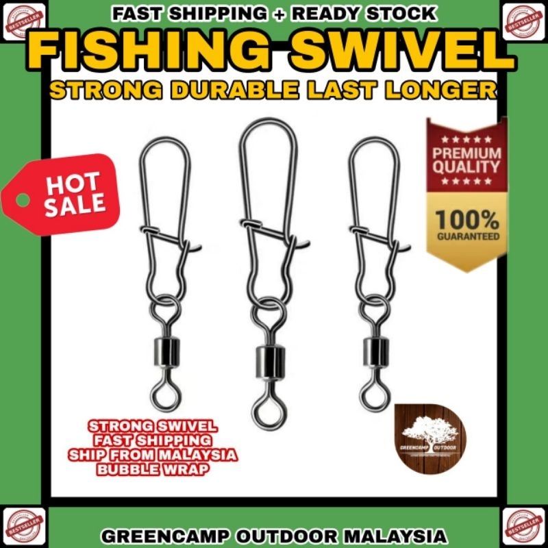SWIVEL FISHING HOOK FISH SWIVEL OUTDOOR CASTING JIGGING MATA KAIL ...