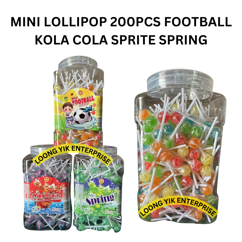 Hepin 200Pcs Lollipop Mini Lollipop Mixed Fruit Flavor ( 3g x 200Pcs) FOOTBALL KOLA CO | Shopee ...
