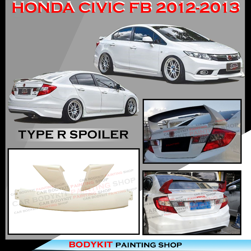 HONDA CIVIC 9 GENERATION 2012-2013 FB TYPE-R STYLE CAR SPOILER TRUNK ...