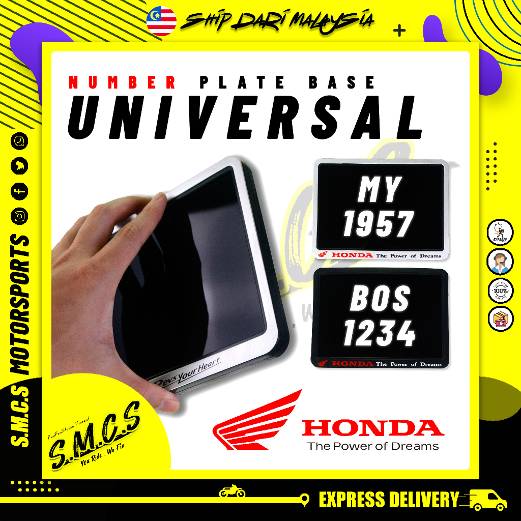 MOTOR Number Plate Base (Acrylic) HONDA Frame Casing Cover For Motor ...