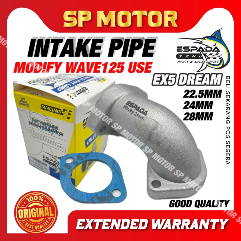 ESPADA RACING INTAKE PIPE 22.5MM 24MM 28MM EX5 DREAM WAVE100 CLASS1 ...