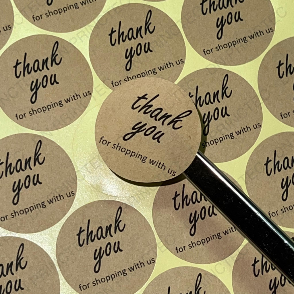 KRAFT Custom Printed Sticker Custom Sticker Label Sticker Produk Craft ...