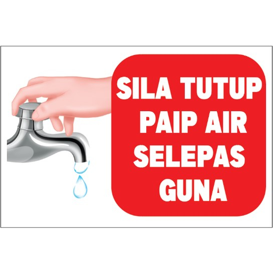 STICKER ARAHAN (SILA TUTUP PAIP AIR SELEPAS GUNA) | Shopee Philippines
