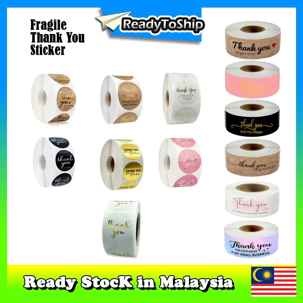 [ReadyToShip] Thank you Label Sticker Thank you Sticker | Shopee ...