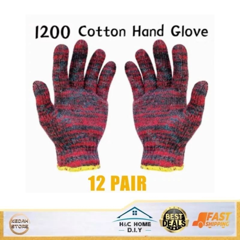 Hand Glove OREX 1200 Cotton Working Safety Hand Gloves Sarung Tangan ...