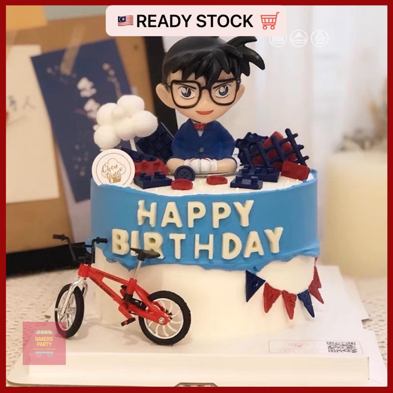 Conan Cake Topper Canon Cake Decoration Kek Hiasan Conan Bicycle Cake ...