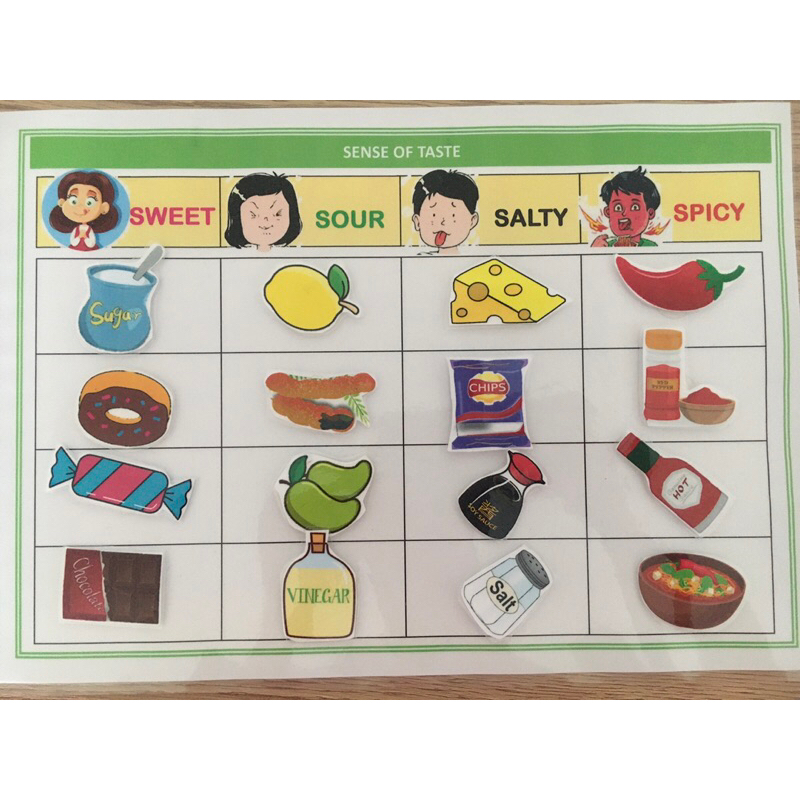 DIY laminated busy book / sense of taste activity for toddlers | Shopee ...