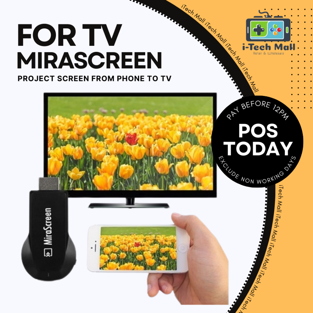 MIRASCREEN Phone Screen Mirroring Wireless Display Connect Phone to TV Wireless Dongle | Shopee ...