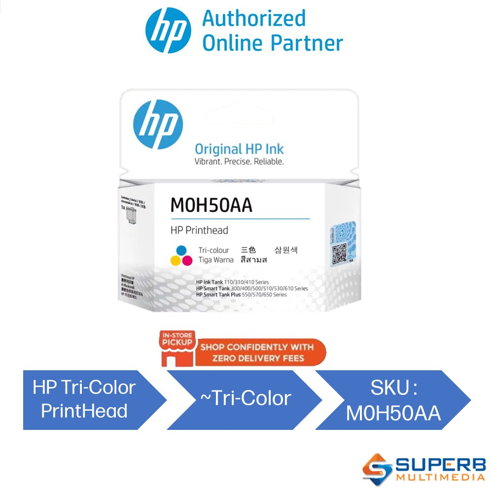 HP M0H50AA Tri-color Replacement GT Printhead HP Ink Tank 115/315/415 ...