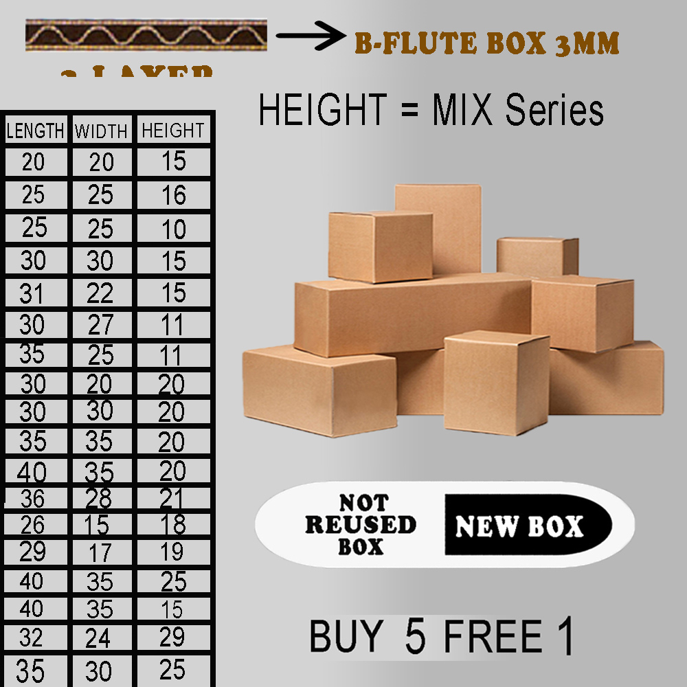Carton Box Kotak Packaging Box Packing Box Kotak Mix Size 5 free 1 ...